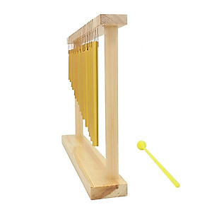 Dilwe 20 Bars Percussion Chimes, Single-Row Musical Percussion Instrument with Wood Stand Stick