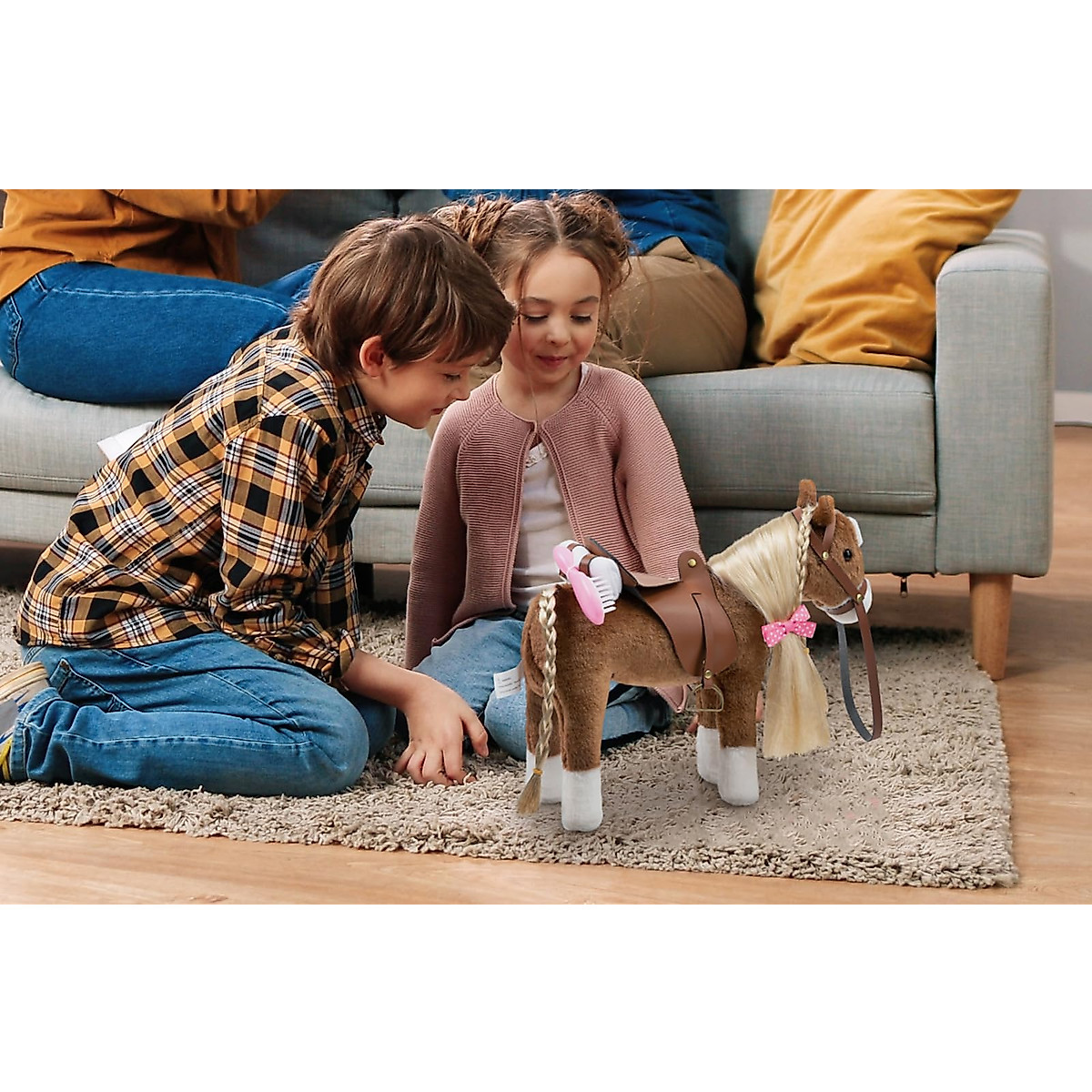 HollyHOME Horse Stuffed Animal Cute Pony Plush Pretend Play Horse Toys for Girls and Horse Lovers 11 inches Brown