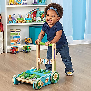 Melissa & Doug First Play Chomp and Clack Alligator Wooden Push Toy and Activity Walker - Pretend Play Developmental Baby Push Walker Toy For Toddlers Ages 1+, 1 EA