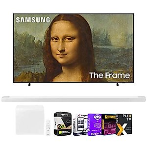 SAMSUNG QN55LS03BA 55" The Frame QLED 4K UHD Quantum HDR Smart TV Bundle HW-S801B 3.1.2ch Soundbar, Audio Entertainment Essentials Bundle & 2 YR CPS Enhanced Protection Pack