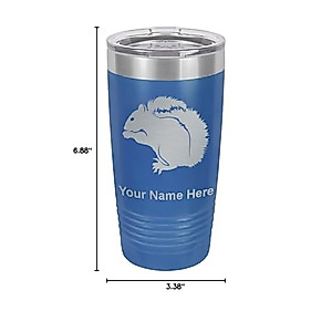 LaserGram 20oz Vacuum Insulated Tumbler Mug, Squirrel, Personalized Engraving Included (Dark Blue)