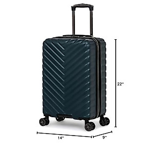 Kenneth Cole REACTION Madison Square Lightweight Hardside Chevron Expandable Spinner Luggage, Emerald, 20-Inch Carry On