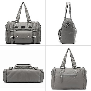 Scarleton Purses for Women Large Hobo Bags Satchel Handbags for Women Top Handle Shoulder Bag Tote Vegan Leather, H148524, Grey