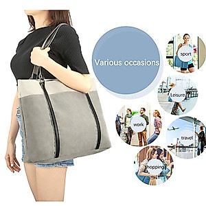 MINTEGRA Tote Bag for Women Fashion Canvas Designer Splice Handbag Purse Shoulder Bag