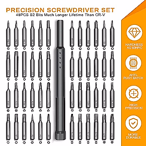 WINHUNT 48 in 1 Mini Precision Screwdriver Set, Small Screwdriver Torx Bit Set Magnetic, Eyeglass Repair Kit with Phillips Head, Small Screwdriver for Electronics/PC/Watch/Xbox