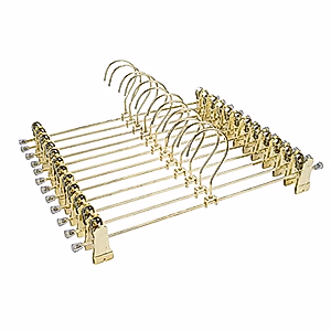 30Pack KOOBAY 13.7" Gold Metal Heavy Duty Clips Pants Hangers Trousers with Swivel Hook