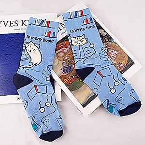 Book Reading Socks for Women, Teacher Nerd-Librarian Book Lover Bookworm Gift