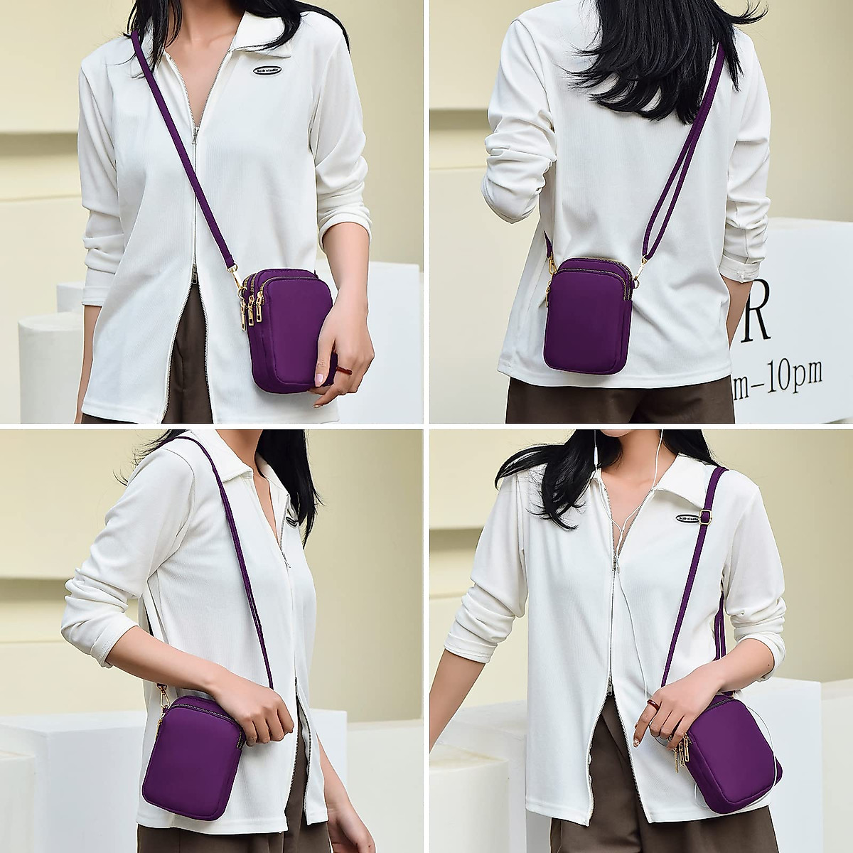 YINHEXI Small Crossbody Bags Purses for Women, Mini Crossbody Cell Phone Purse Wallet for Women and Men, Shoulder Bag (Purple)