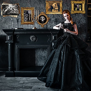 Ioffersuper 14Pcs Haunted Pictures Gothic Mansion Portraits Horror Pictures Frame 3D Face Expression Scary Picture for Haunted House Home Halloween Party Decor, with 100Pcs Self Adhesive Dots