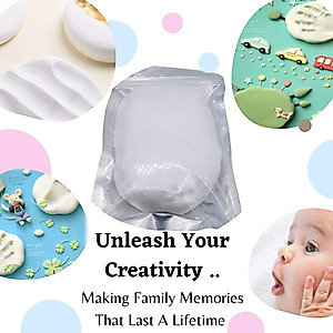 Air Dry Clay 150g Baby Footprint and Handprint Kit Imprint Impression Keepsake Maker, Non-Toxic Clay, Large Clay,Food Grade Clay,Ultra Light & Soft Foam Modeling Dough Ideal Baby Gifts, DIY Art Craft