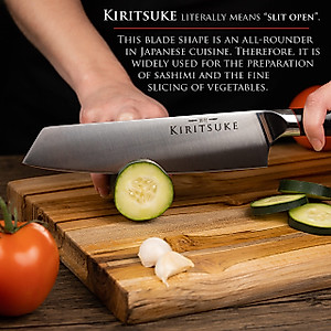 Professional Chef Knife - Kiritsuke 8 Inch Kitchen Knife - Premium Ergonomic Ultra Sharp High Carbon German Stainless Steel - Pakkawood Handle Chef's Knives