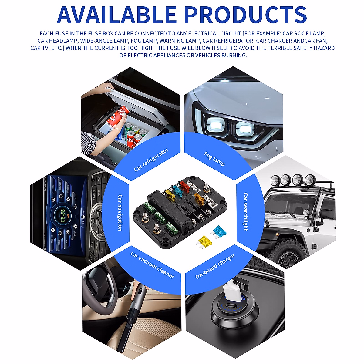 12V Fuse Block Fuse and Relay Box Kit With ACC Interface for Automotive Car Truck Marine Boat