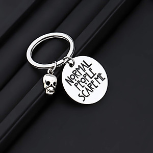 BLEOUK American Horror Story Inspired Gift Scare Me TV Show Lover Keychain (people Scare Me)