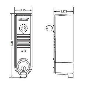 Detex EAX-500 Grey Surface Mounted Exit Alarm Piezo Horn Detex Battery Powered Door or Wall Mount Exit Alarm, 2.10" W x 2.375" D x 7.70" L
