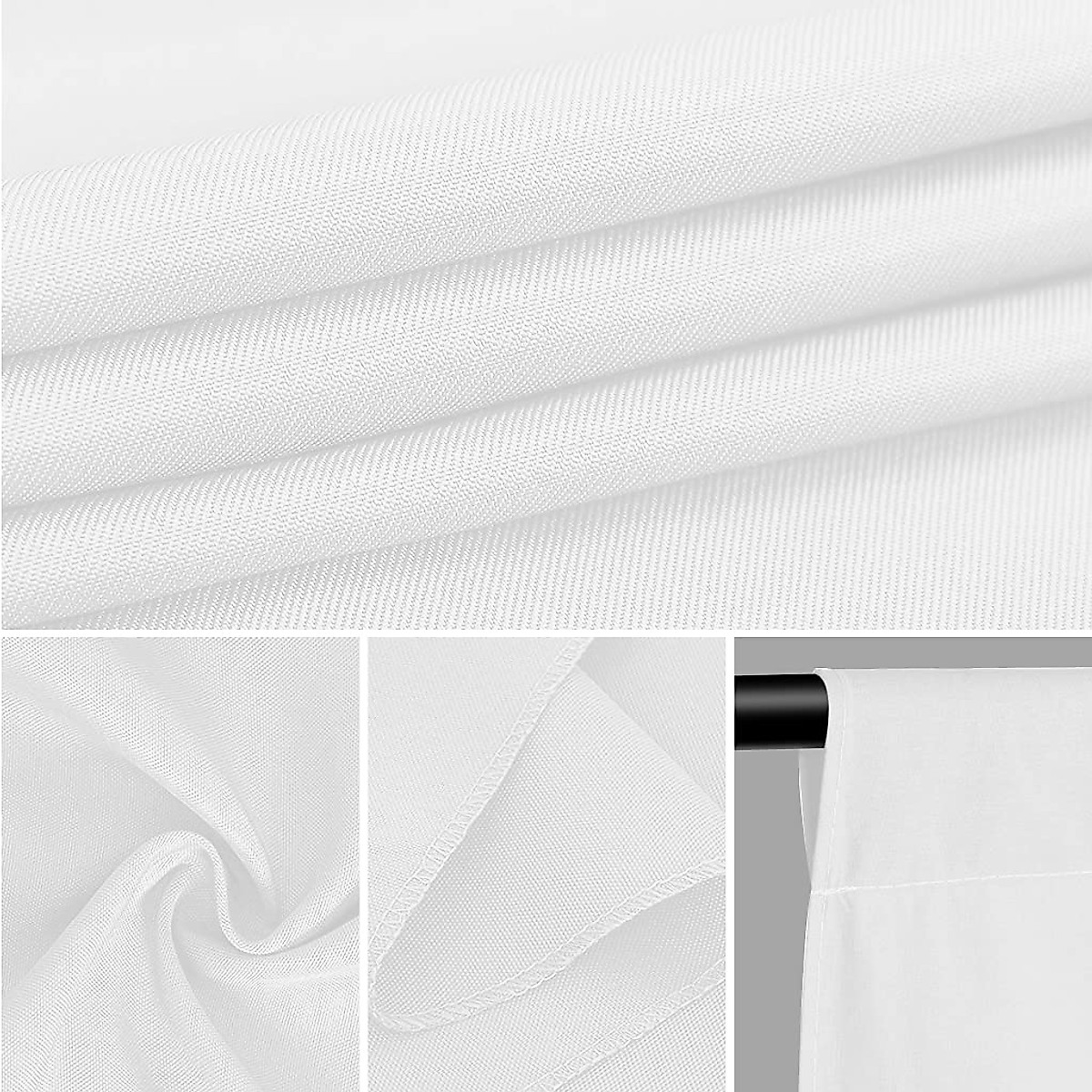 10x12ft White Backdrop Photography, CPLIRIS Pure Polyester White Photo Booth Backdrop Collapsible Screen White for Photoshoot, Party and Video