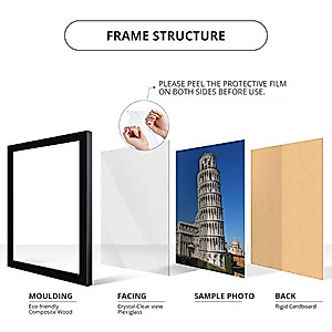 wallsthatspeak 11x14 Black Picture Frame for Puzzles Posters Photos or Artwork