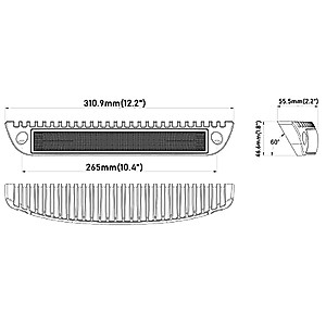 Raycharm 12.2" RV & Boat Low-Profile LED Porch Light Fixture, 40° Down Angle Focused Flood Beam, 6000K Cool-White Super Bright, High Light-Output Low Ampere, Wateproof White Finish, 12V/24V, 1-Pack