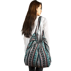 Large Tote Shoulder Bag for Women Casual Comfortable Market Groceries School Books Everyday Purse Travel (Geometric Blue)