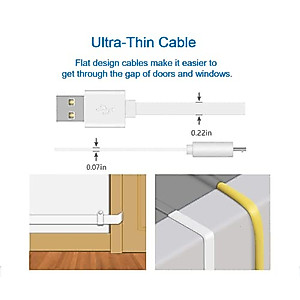 DIANMU 2 Pack 26FT Flat Power Extension Cable for Wyze Cam v3, WyzeCam Outdoor, Blink Outdoor, YI Dome Home Camera, Eufy, Simplisafe, Nest Cam, Arlo Essential, Durable Charging Cable for Security Cam