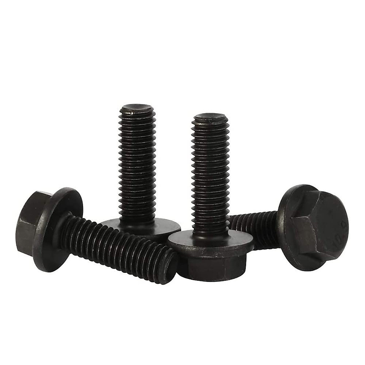 M8 x 20mm Flanged Hex Head Bolts Flange Hexagon Screws, Full Thread, Alloy Steel, Black Oxide Finish, Quantity 20