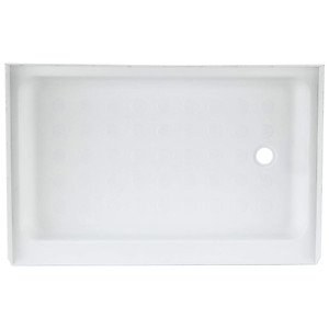RecPro RV Shower Pan | 36" x 24" x 5" Right Drain in White | RV Shower Base | Camper Shower Pan