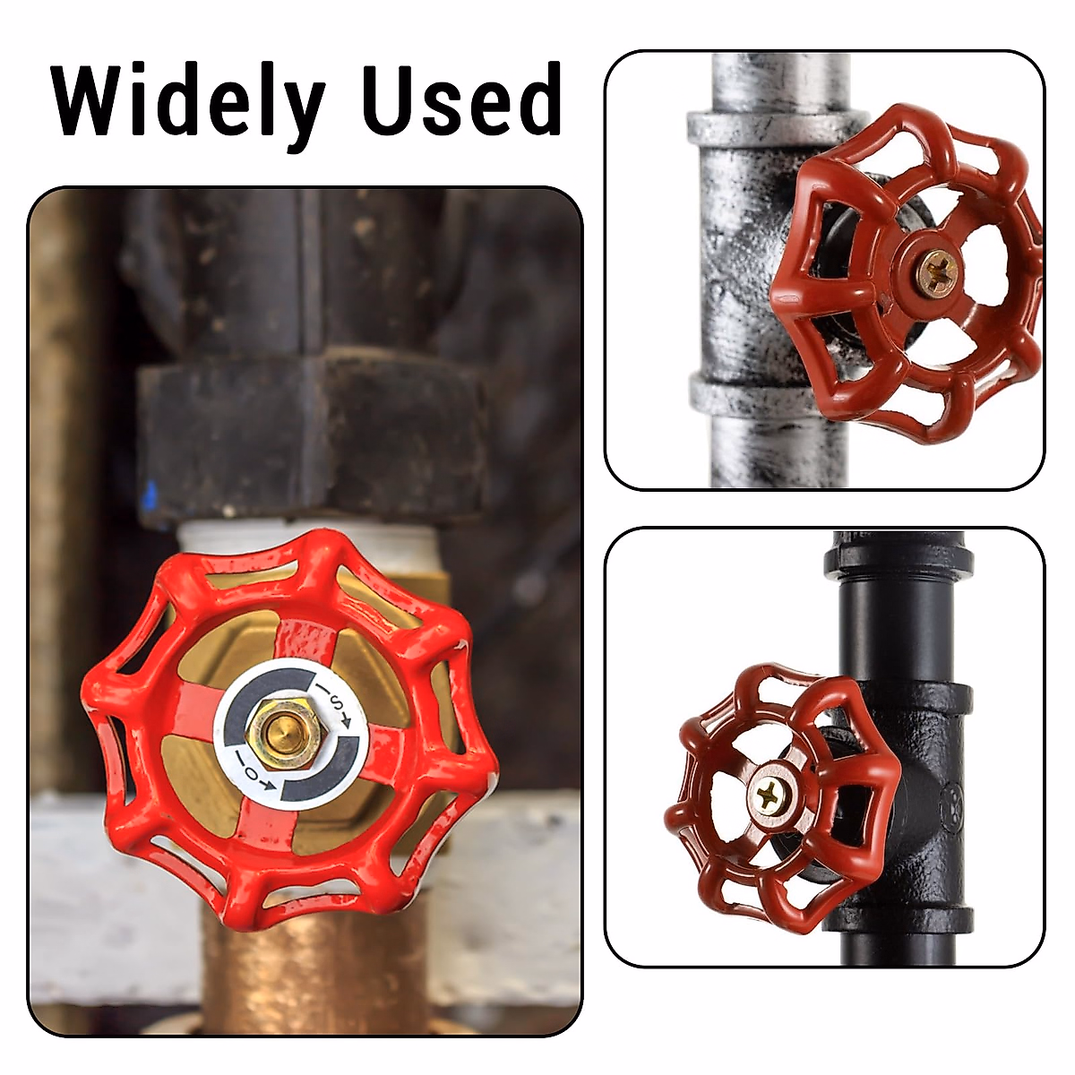 Mozeat Lens 2 Pack Outside Faucet Handles Replacement Faucet Round Wheel Handle Square Stem Hole Hose Bib Handle Cast Iron Water Spigot Handle 9/32inch x 9/32inch (7mm x 7mm)