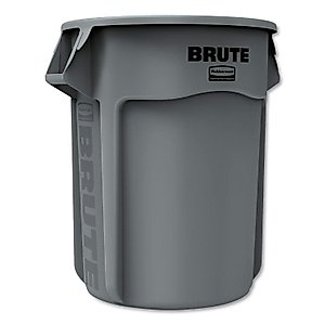 Rubbermaid Commercial 265500Gy Round Brute Container Plastic 55 Gal Gray