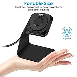 EZCO Charger Dock Compatible with Garmin Vivoactive 4 4S/ 3/3 Music/Venu Sq/Venu/Venu 2/2S, Premium Aluminm Charging Cable Stand Base Station USB Date Syn for Fenix 7 7S 7X 6 5 Smartwatch, Black