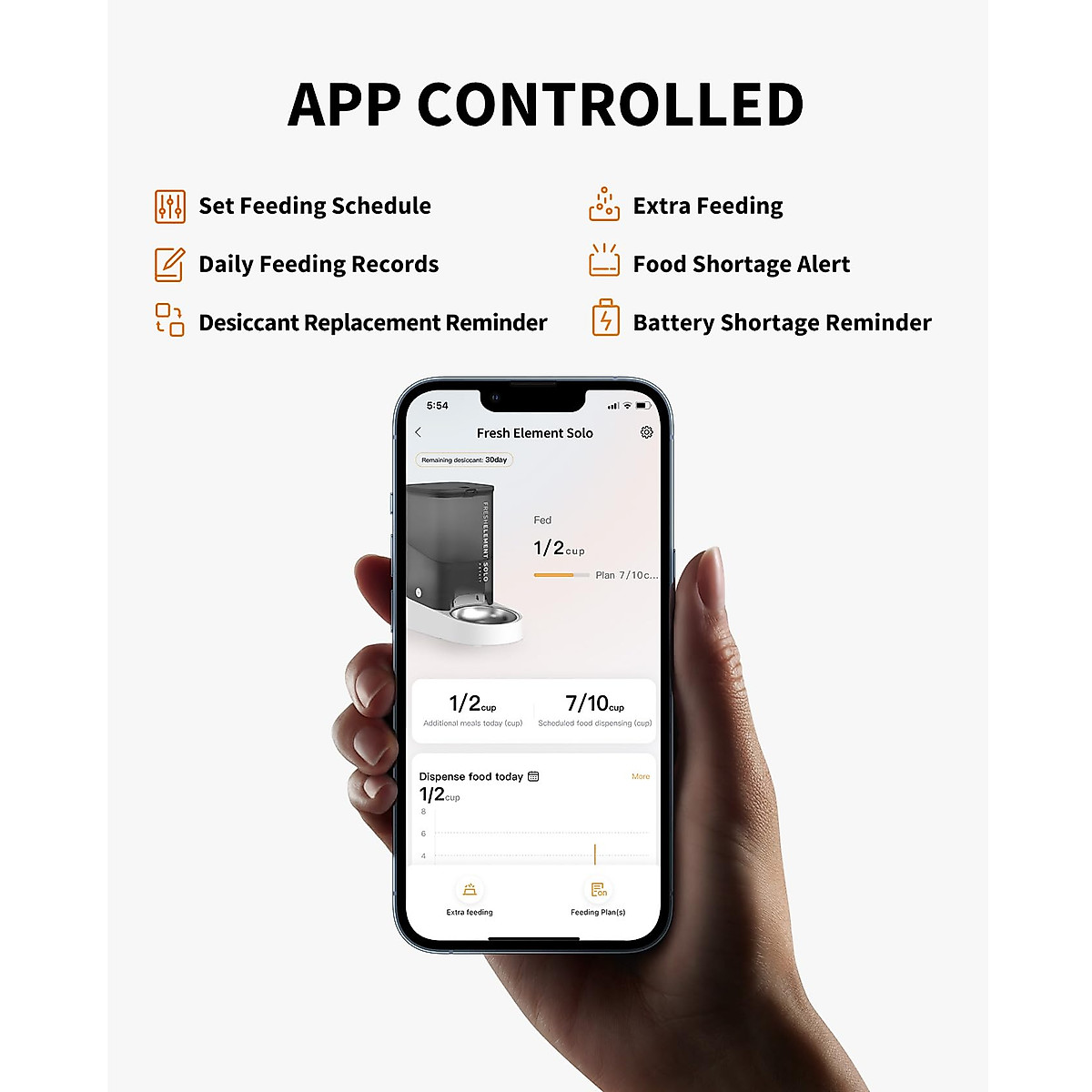 PETKIT Automatic Cat Feeder, Wi-Fi Enabled Smart Pet Feeder for Cats and Dogs, Auto Food Dispenser with Portion Control, Compatible for Freeze-Dried Pet Food, Stainless Steel Bowl…