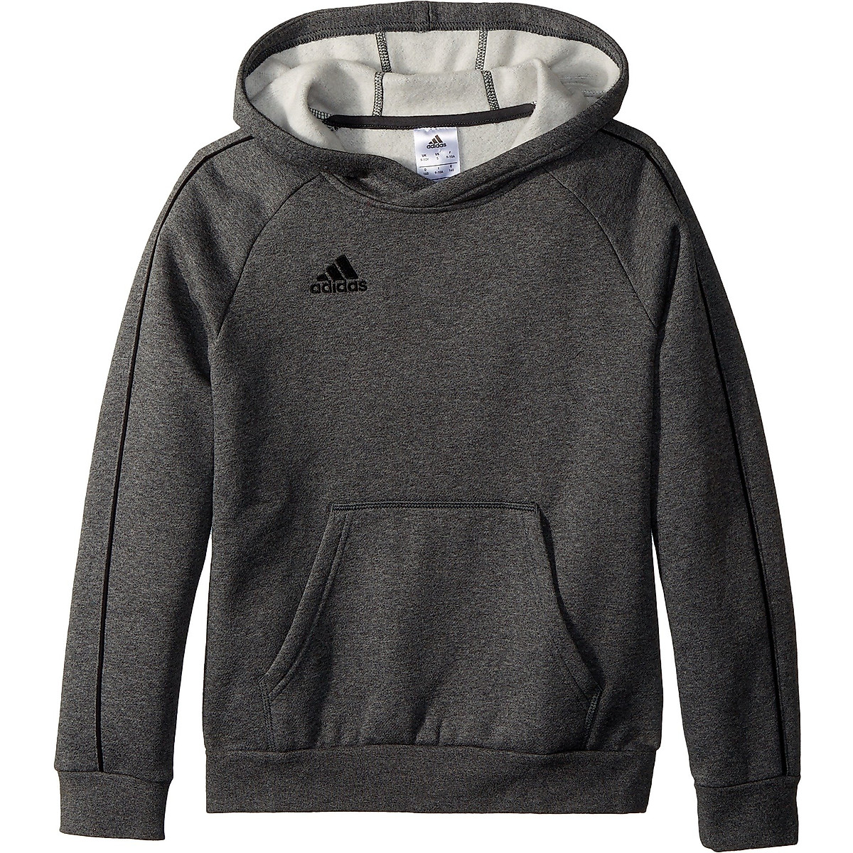 adidas Core 18 Soccer Hoodie, Dark Grey Heather/Black, X-Small