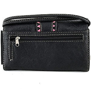 Zelris Buckle Abstract Butterfly Artwork Women Conceal Carry Handbag Wallet Set (Purple)