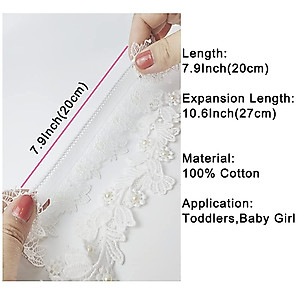 Chiffon Lace Hair Bands For Baby Grils Toddler Flower Lace Accessories Elastic Headband Hand Sewing Beads Hair Bands, Baby Show，Birthdays, Baby Shower,Baby photography, Baby Gifts,0-24 months(white)