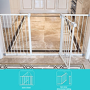 58-Inch Baby Gates Extra Wide - Baby Gates for Stairs,Dog Gates with Auto-Close,Includes 4-Inch, 8-Inch and 12-Inch Extension