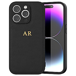 Personalised Initials Leather Phone Case for iPhone 14 13 12 11 Pro Max X XS XR SE 2020 Mini Custom Handmade Phone case Premium Leather Phone Cover