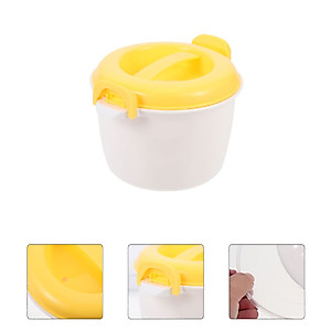 BESTonZON Microwave Rice Cooker Steamer Bowl for Vegetables with Steam Release Vent Microwaveable Cookware for Rice and Vegetables Yellow L