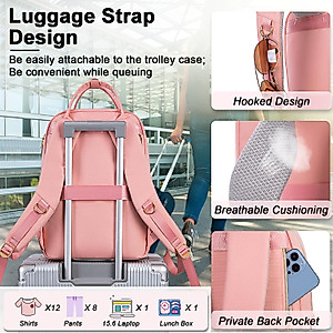 Weitars Lunch Backpack for Women,15.6 Inch Laptop Backpack Travel Backpack for Women,Work Backpack,Teacher Nurse Backpack Insulated Lunchbox Backpack