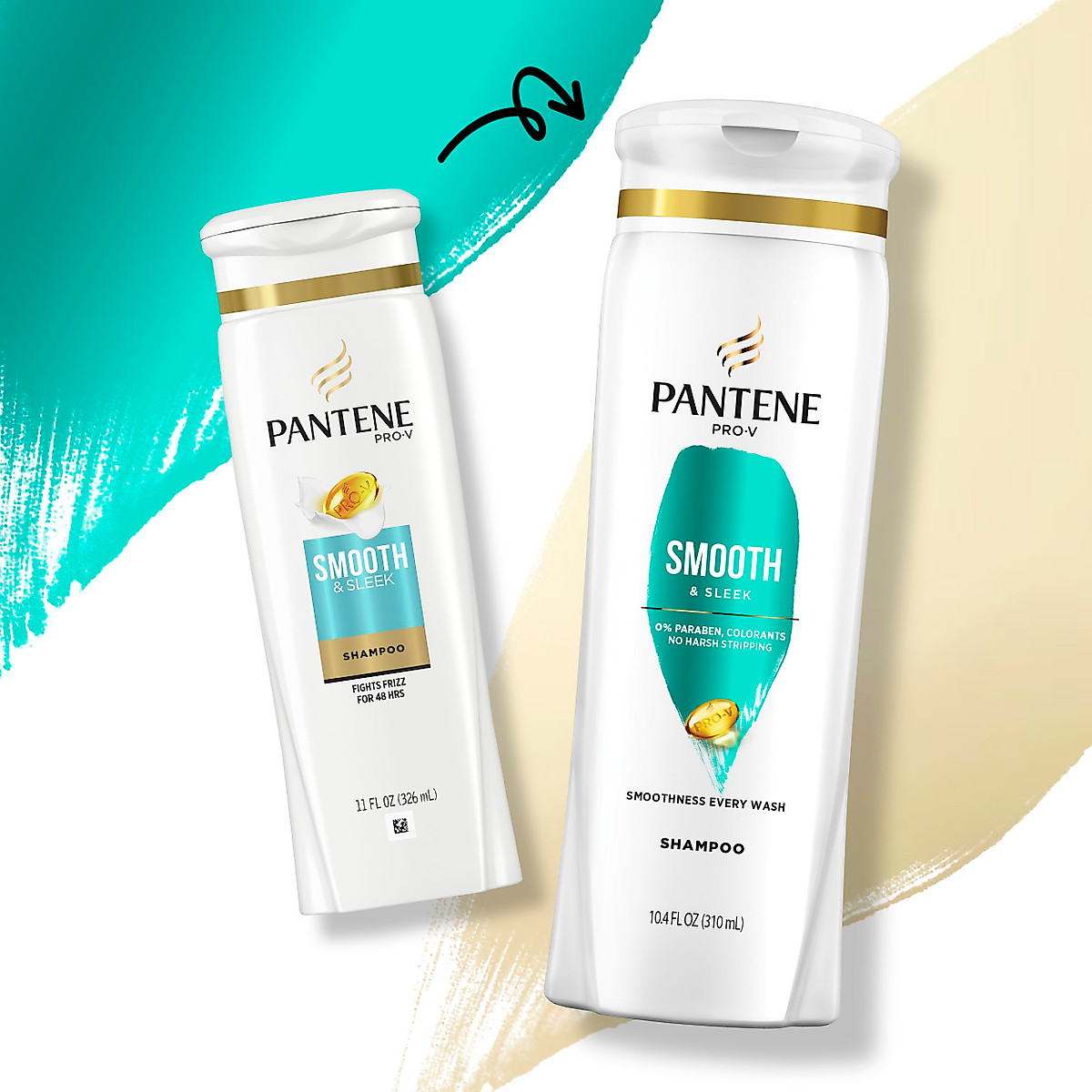 Pantene Pro-V Smooth & Sleek Duo Set Shampoo & Conditioner 12-12.6 Fl Oz