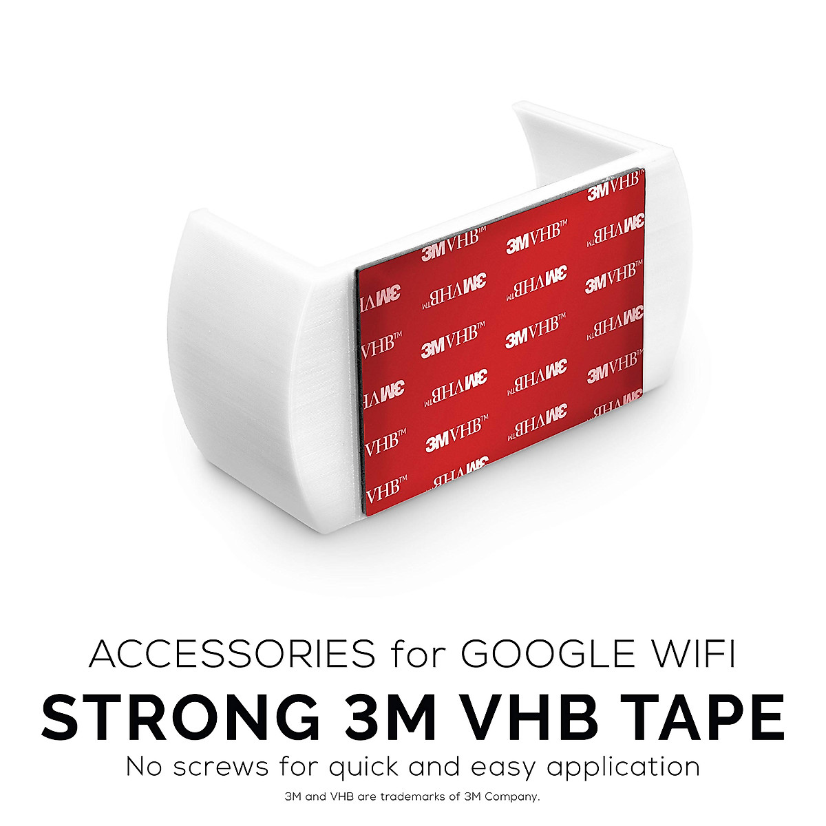 BRAINWAVZ Screwless Wall & Ceiling Mount for Google WiFi Home Mesh System Holder, No Tools Required, Easy to Install, No Mess, No Drilling, Strong VHB Adheasive Mount, White