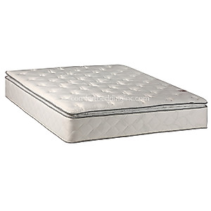 Spinal Solution 10-Inch Medium Plush Pillowtop Innerspring 8" Wood Box Spring for Mattress, Queen, Beige