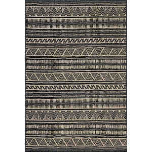 nuLOOM Maia Striped Tribal Indoor/Outdoor Area Rug, 8x10, Grey