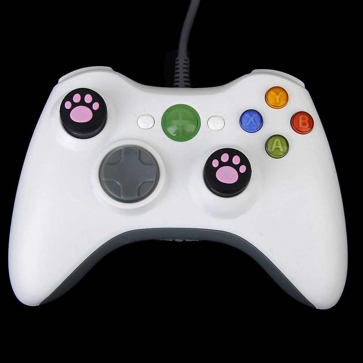 Silicone Thumb Stick Grip Cap Joystick Thumbsticks Caps Cover for PS4 PS3 Xbox One PS2 Xbox 360 Game Controllers (White Cat Dog Paw 4PCS)