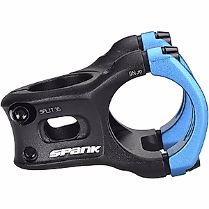 Spank Split 35 Enduro Trail Shotpeen Anodized Bicycle Stem, Universal Fit, Cycling Stem, Mountain Bike Stem, Bar Clamp, Shotpeen Anodized Stem, CNC-optimised (40mm,Blue)