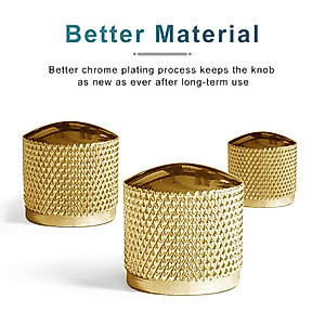 SAPHUE 4 Pcs Metal Volume Tone Dome Tone Guitar Speed Control Knobs with Allen Keys Screws Set for Fender Strat Telecaster Gibson Les Paul Electric Guitar or Bass（Gold）