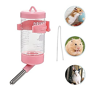 STOBOK 2Pcs Guinea Pig Water Bottle 80ml No Drip Small Animal Drinking Bottle Automatic Rabbit Water Feeder Hanging for Ferret Hedgehog Hamster Guinea Pig Chinchilla Pink