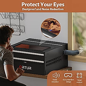 ORTUR Laser Engraver Enclosure, Fireproof and Dustproof Protective Cover with Exhaust Fan for All ORTUR Laser Engravers, Insulates Against Smoke and Odor, Noise Reduction, 700x720x370mm