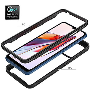 DAMONDY for Redmi 12C Case, Xiaomi Redmi 12C Phone Case,Shock 2 in 1 Drop Protection Hybrid Heavy Duty Dual Layer Armor Protective Case Cover for Xiaomi Redmi 12C -Black