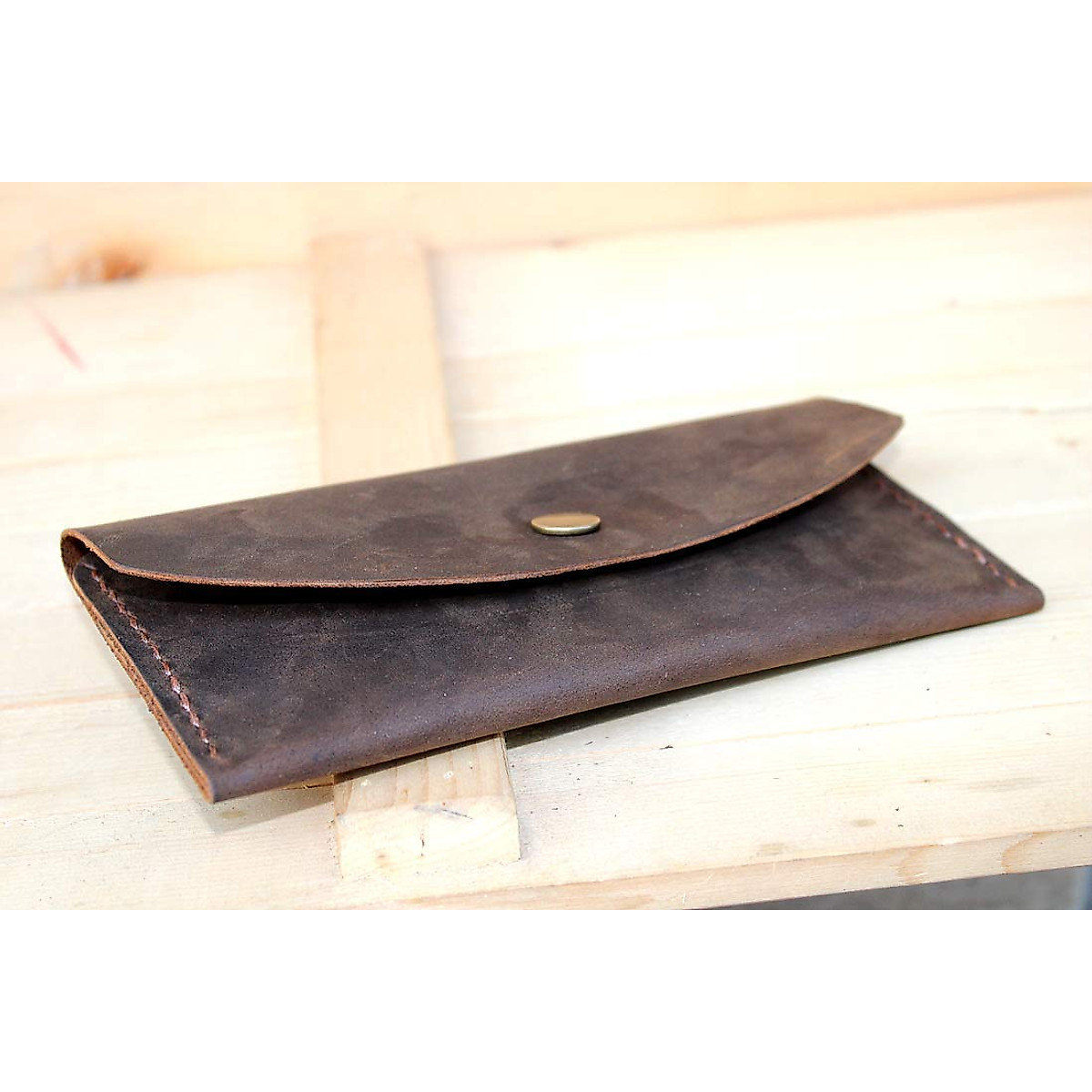 Handmade High Quality Retro Leather Multi-function Envelope Mobile Phone Card Holder Wallet