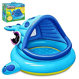 JOYIN Whale Baby Pool Shade Beach Tent Kiddie Pool Play Tent (54" x 56" x 28") for Summer Blow Up Pool, Swim Party Toys, Infants and Young Fun Beach Lounge Pit.