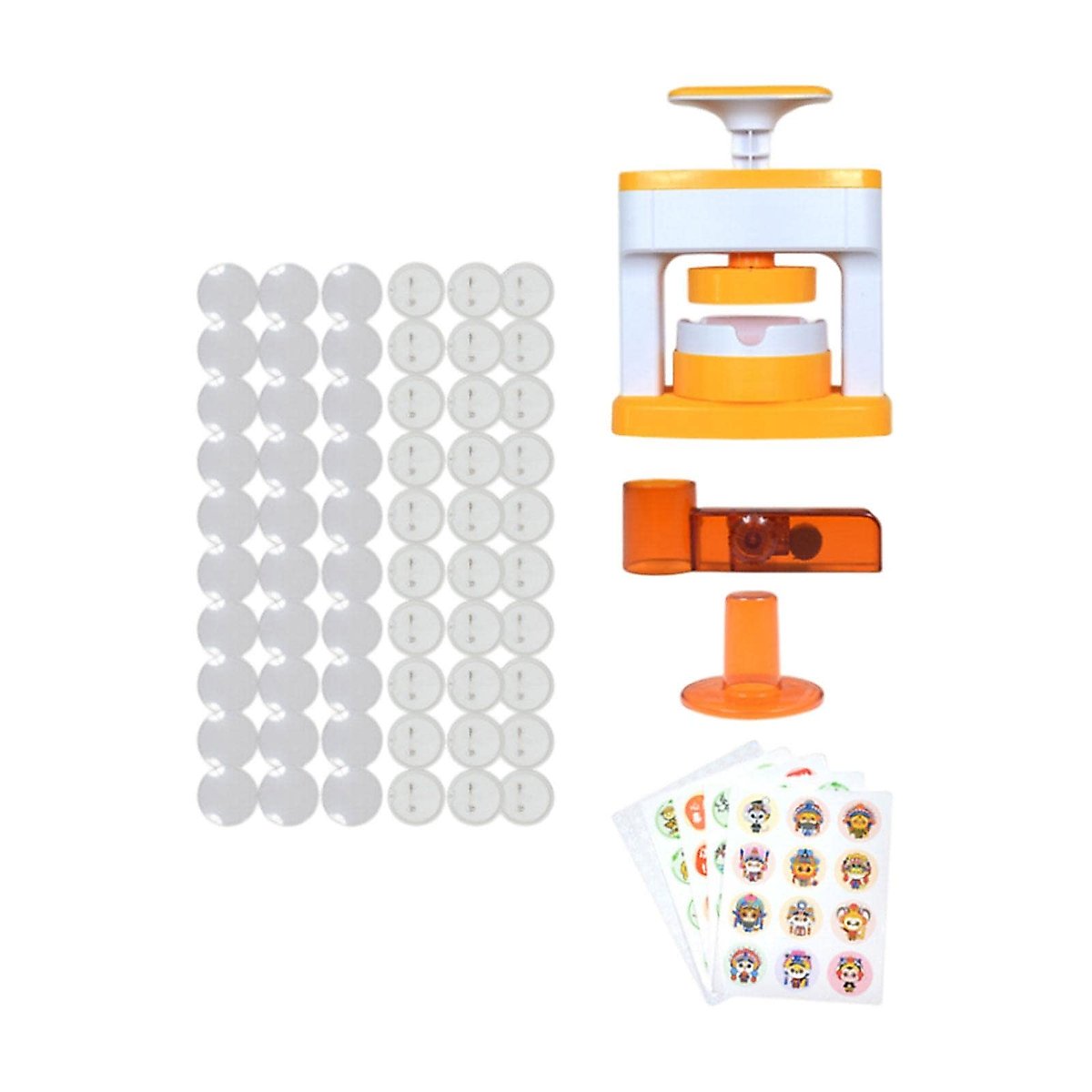 DIY Pin Badge Button Maker Brooch Pin Making Machine Accs Simple to Use 55mm Decoration Badge Die Mould Button Maker Machine for Birthday, with 30 Set