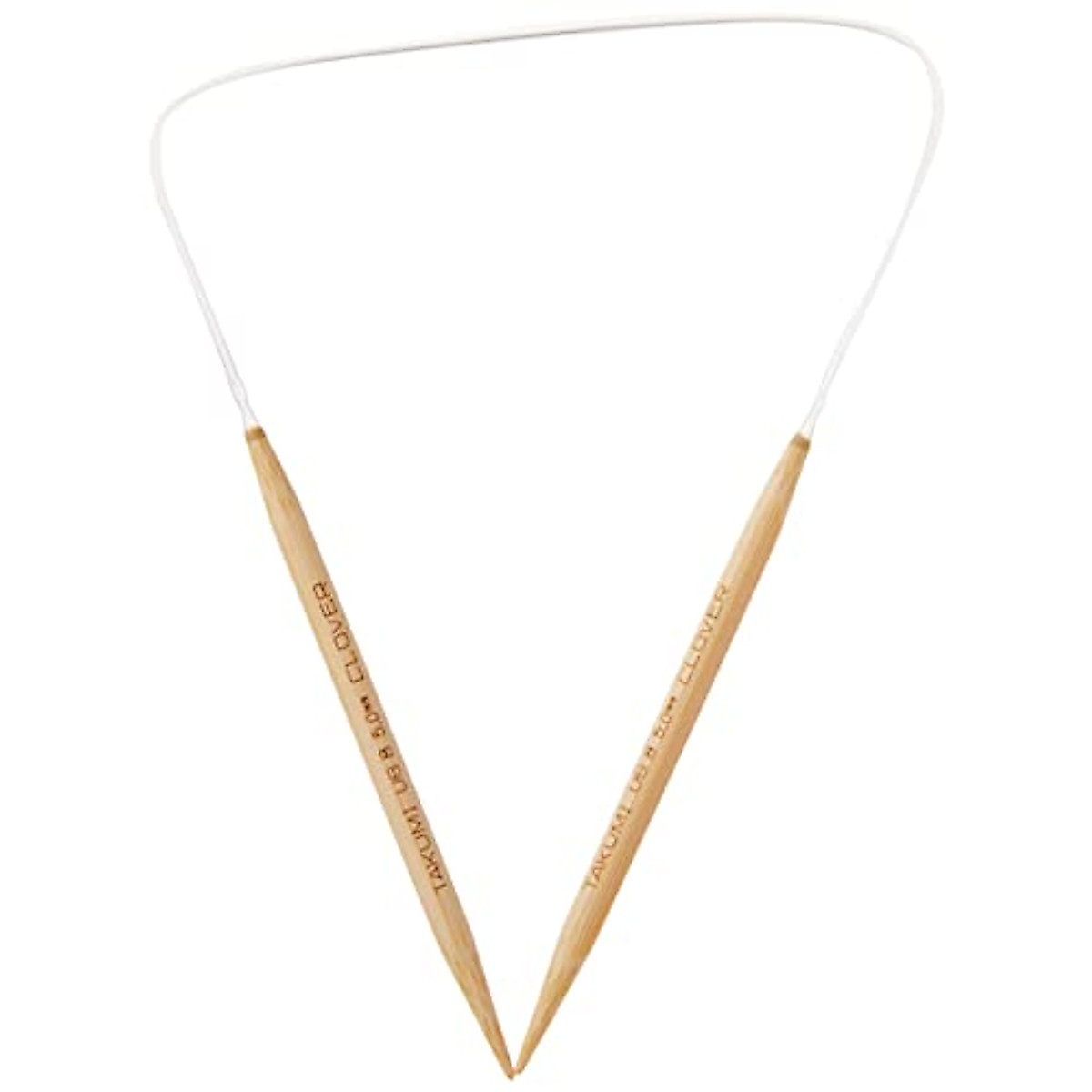 Clover 8 Takumi Circular 16" Size Bamboo Knitting Needle, Brown, Clear